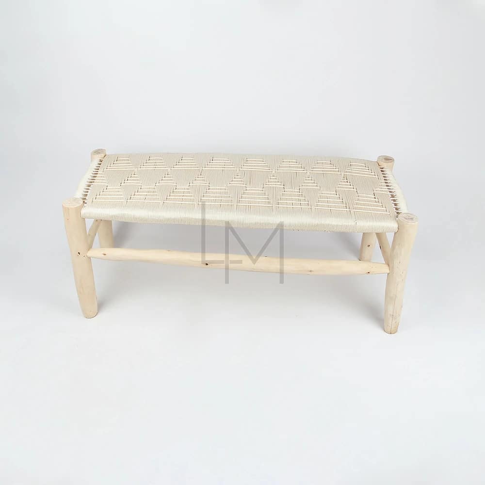 Moroccan wooden and colored rope bench – lumieresmed